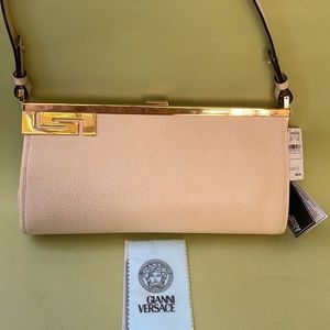 Versace | Bags | New Vintage Light Creamgold Versace Leather Shoulder ...